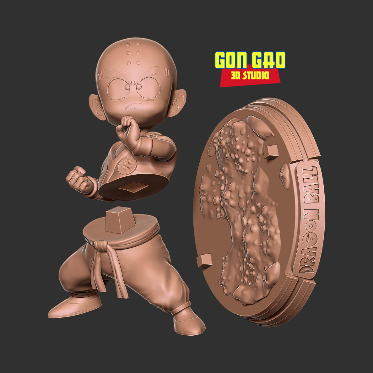 Krillin - Ready to Fight 3D Model by Sinh Nguyen