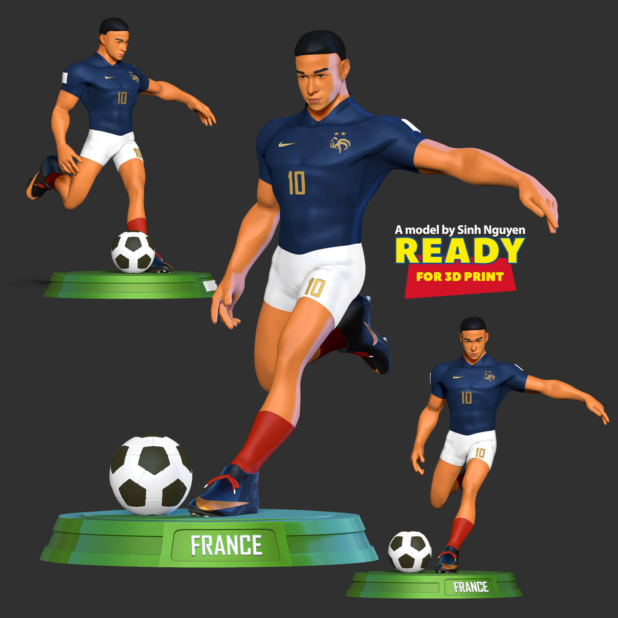 Kylian Mbappe - 3D Model by Sinh Nguyen