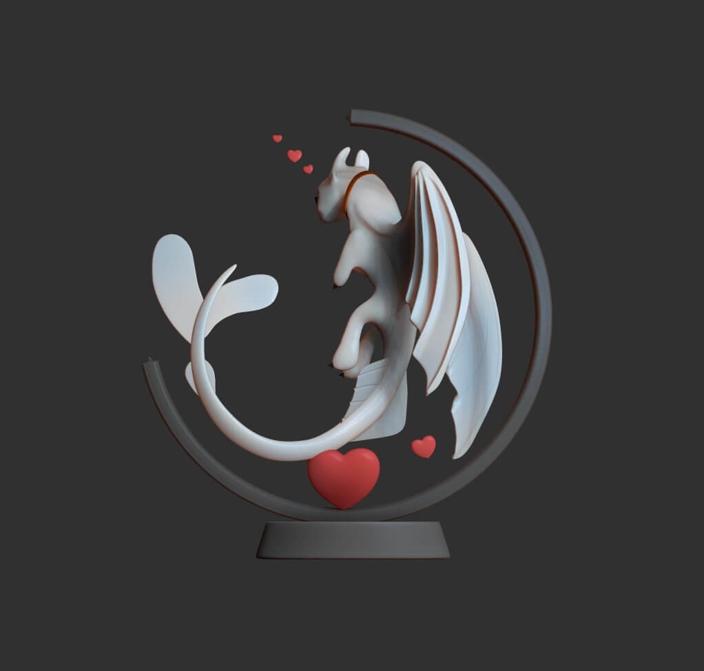 Light Fury Dragon - 3D Model by Sinh Nguyen