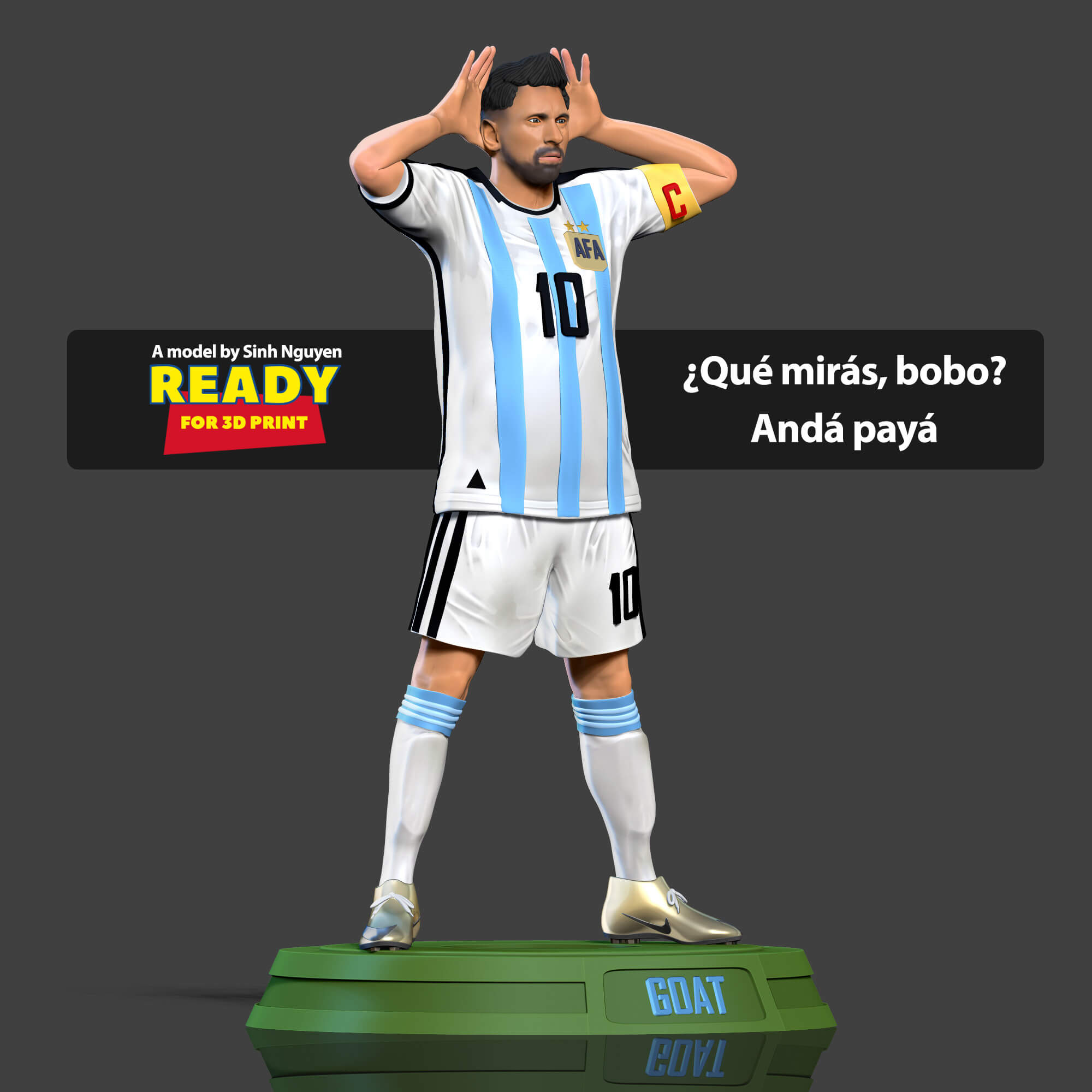 Lionel Messi - World Cup 2022 3D Model by Sinh Nguyen