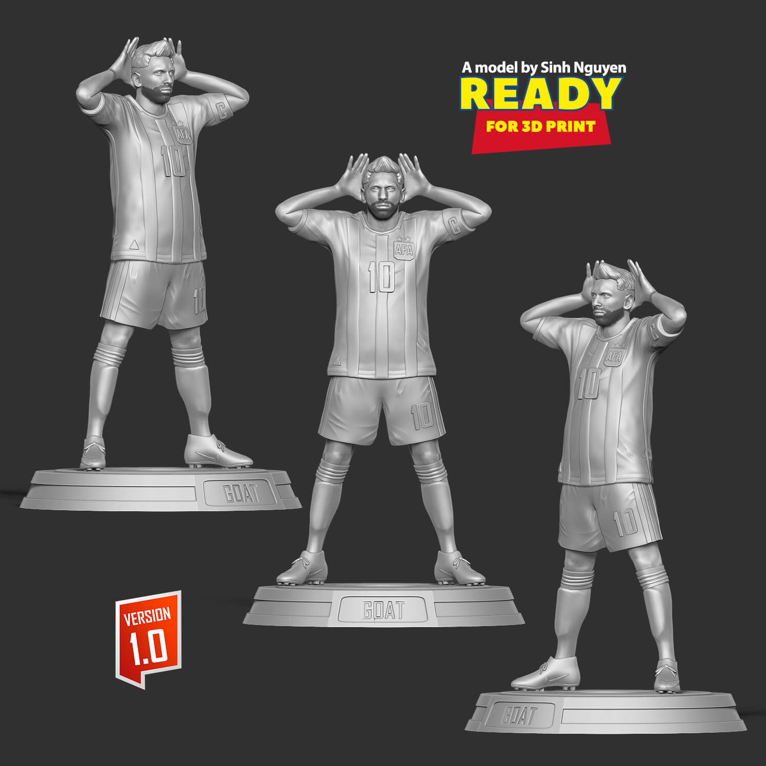 Lionel Messi - World Cup 2022 3D Model by Sinh Nguyen