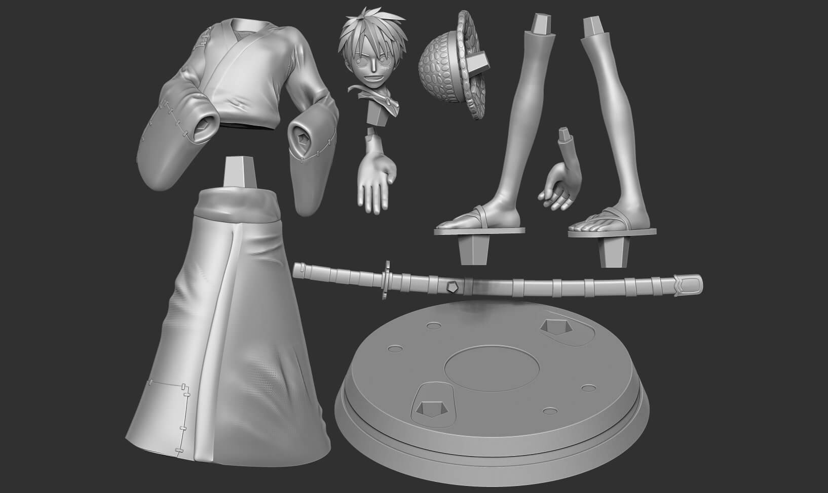 Luffy - Pirate Warrior 3D Model by Sinh Nguyen