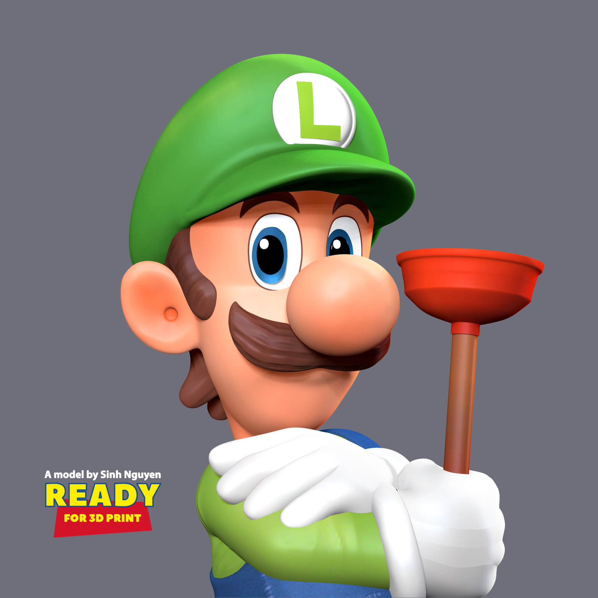 Luigi - The Super Mario Bros 3D Model by Sinh Nguyen