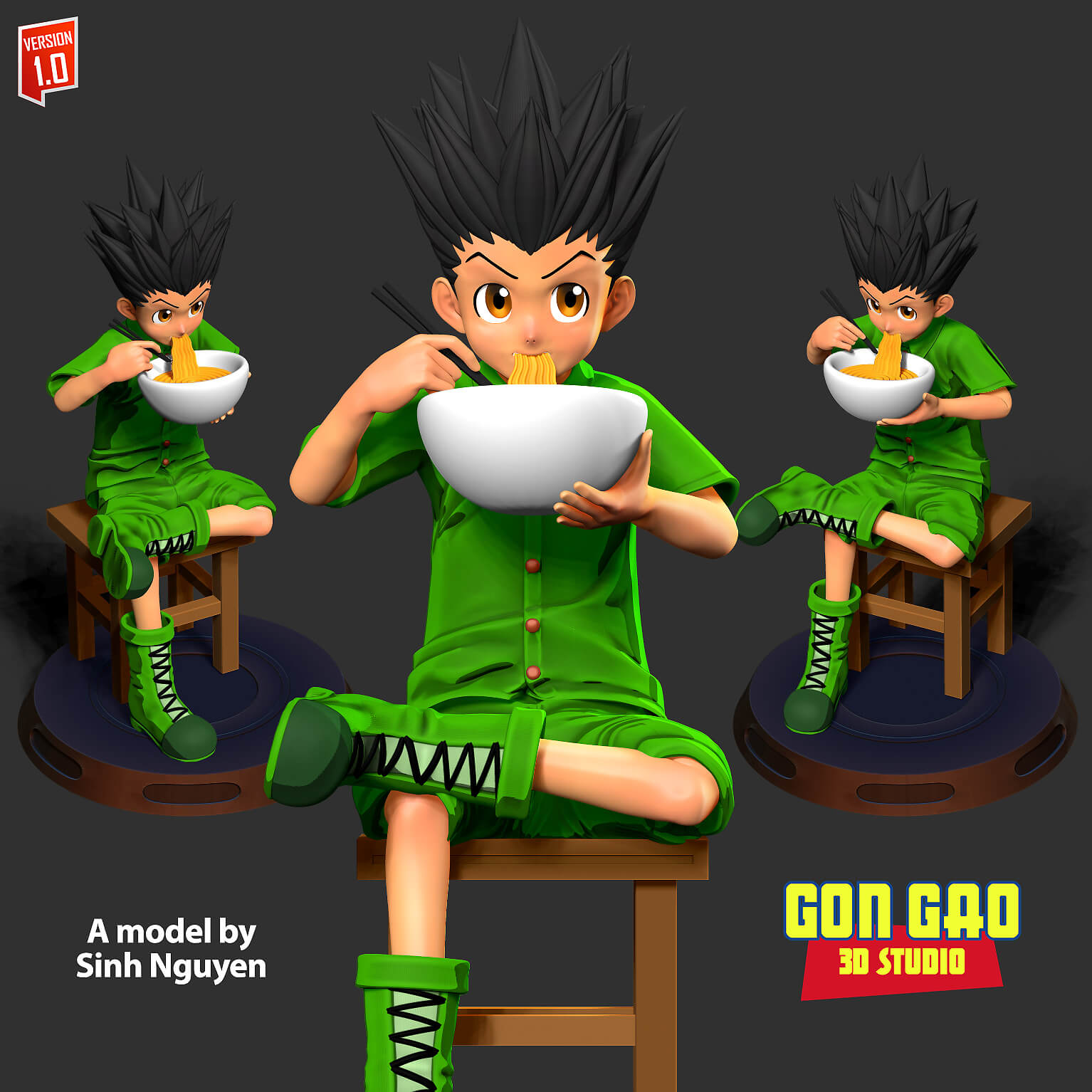 Lunch With Gon Freecss - 3D Print Model by Sinh Nguyen