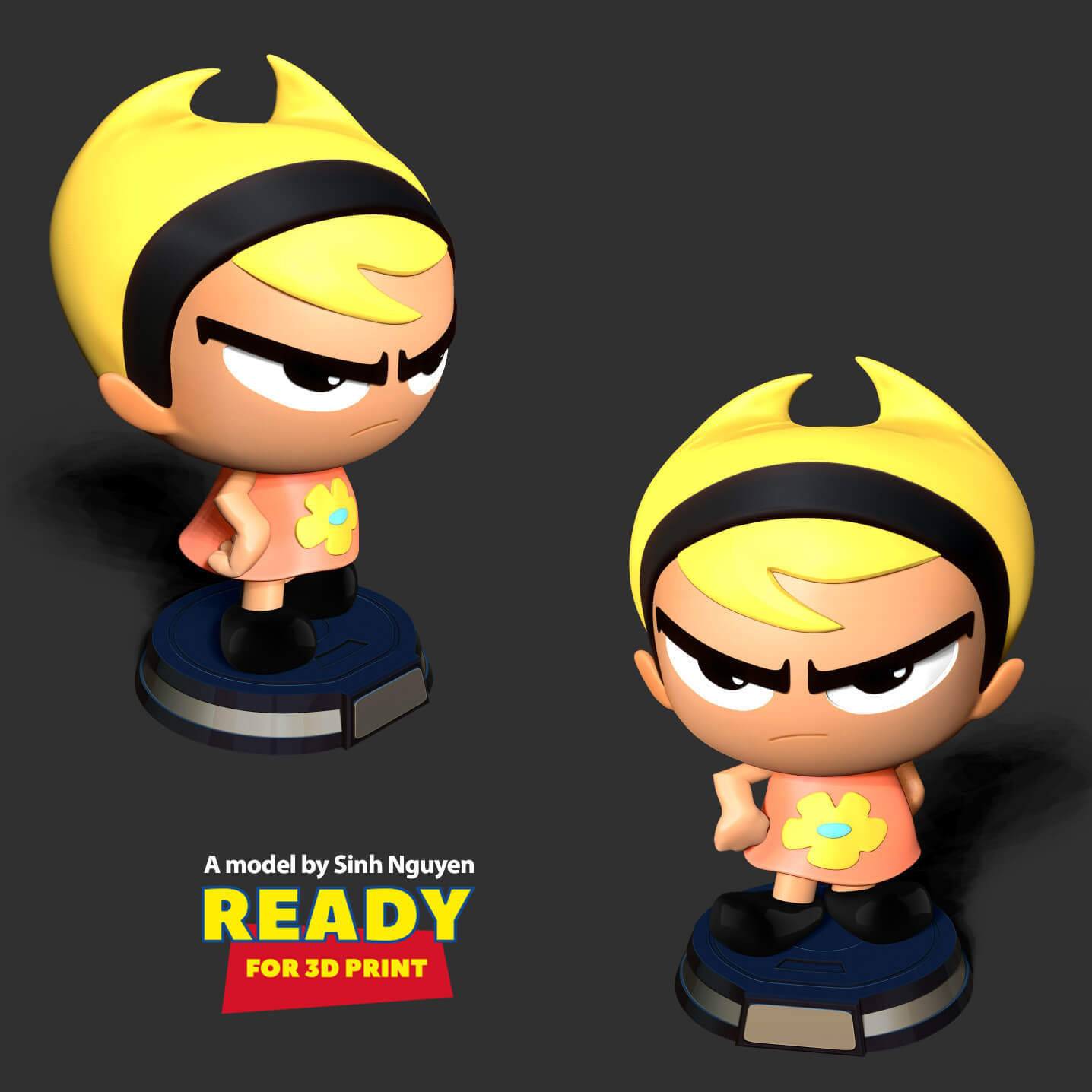 Mandy - Cartoon Network Fanart 3D Model by Sinh Nguyen
