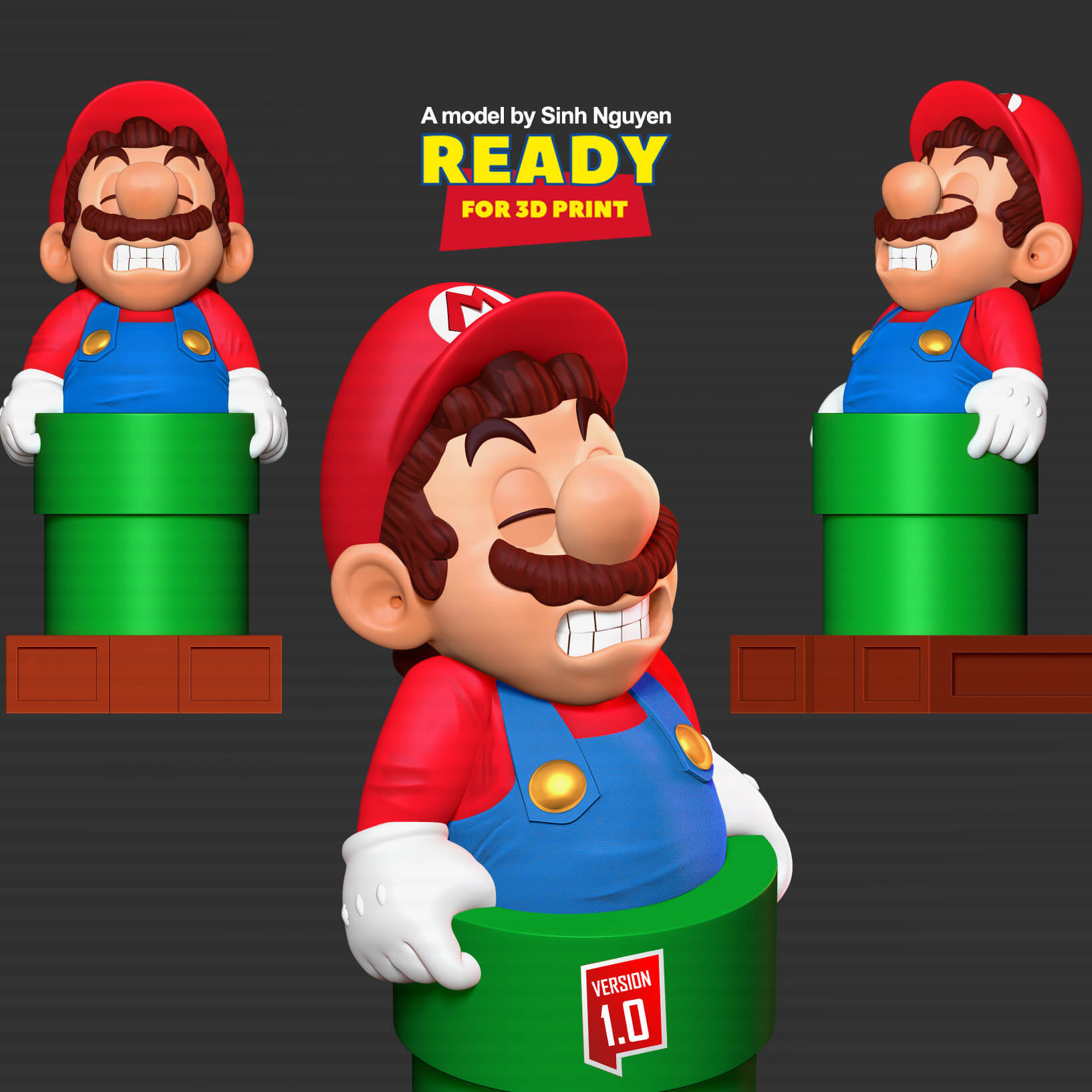 Mario Is Stuck in a Pipe - 3D Model by Sinh Nguyen