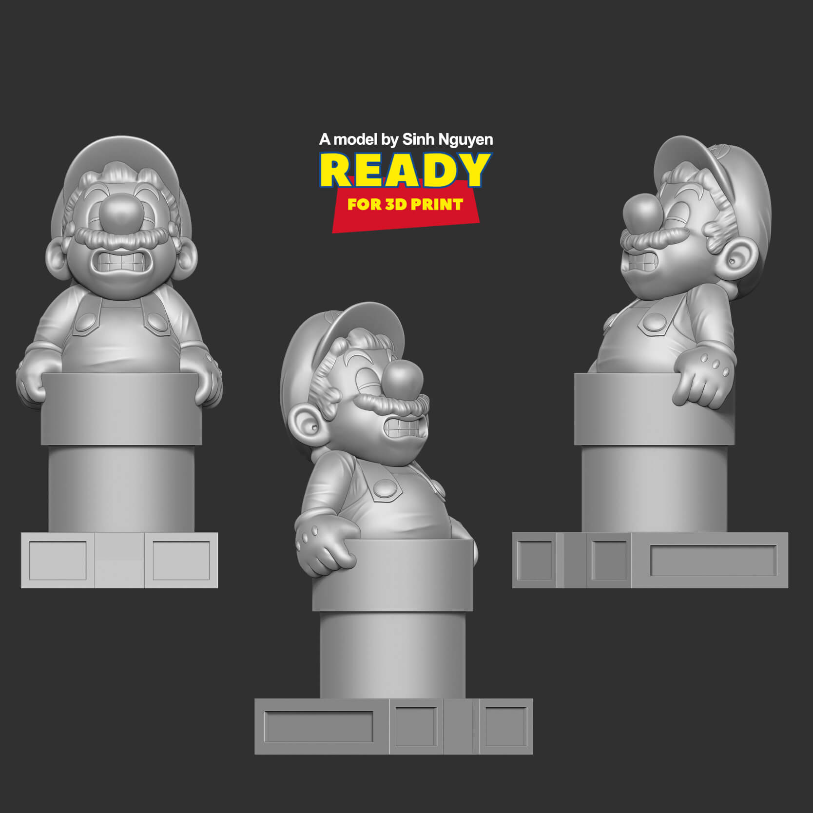 Mario Is Stuck in a Pipe - 3D Model by Sinh Nguyen