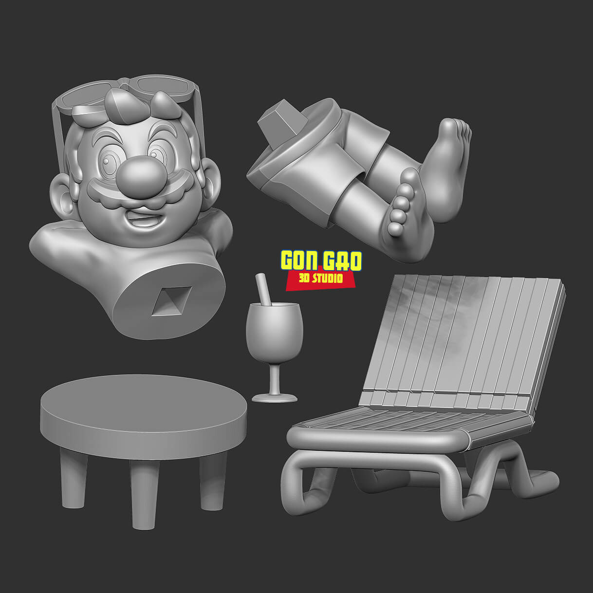 Mario on Summer Vacation - 3D Model by Sinh Nguyen