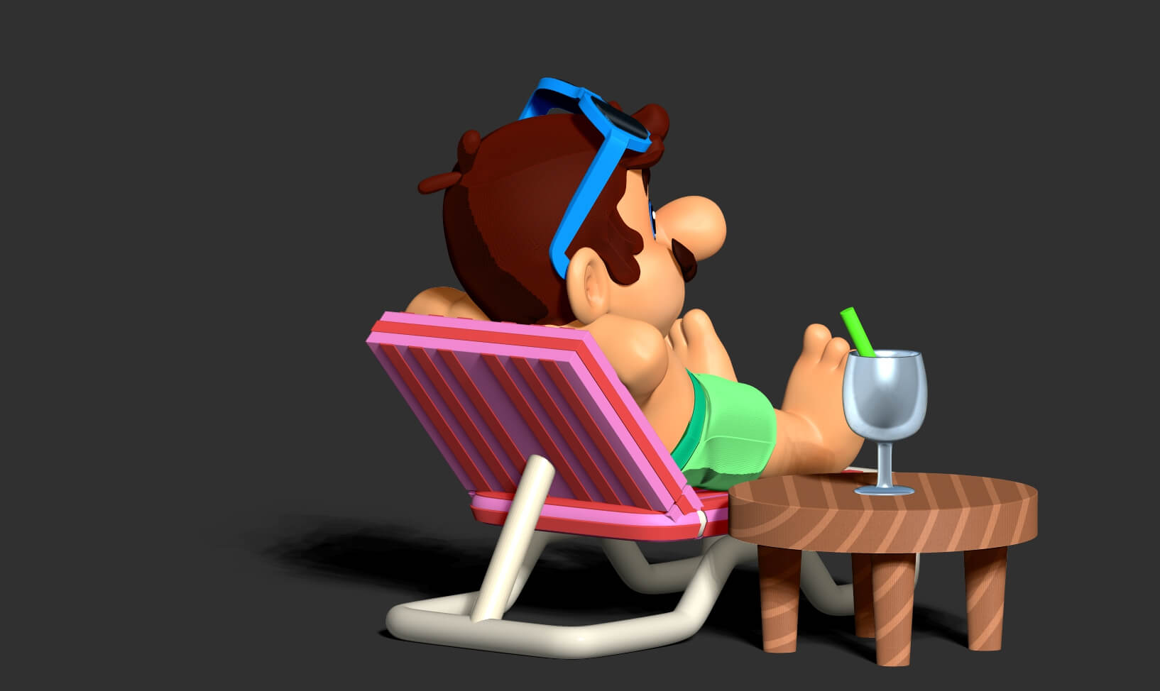 Mario on Summer Vacation - 3D Model by Sinh Nguyen