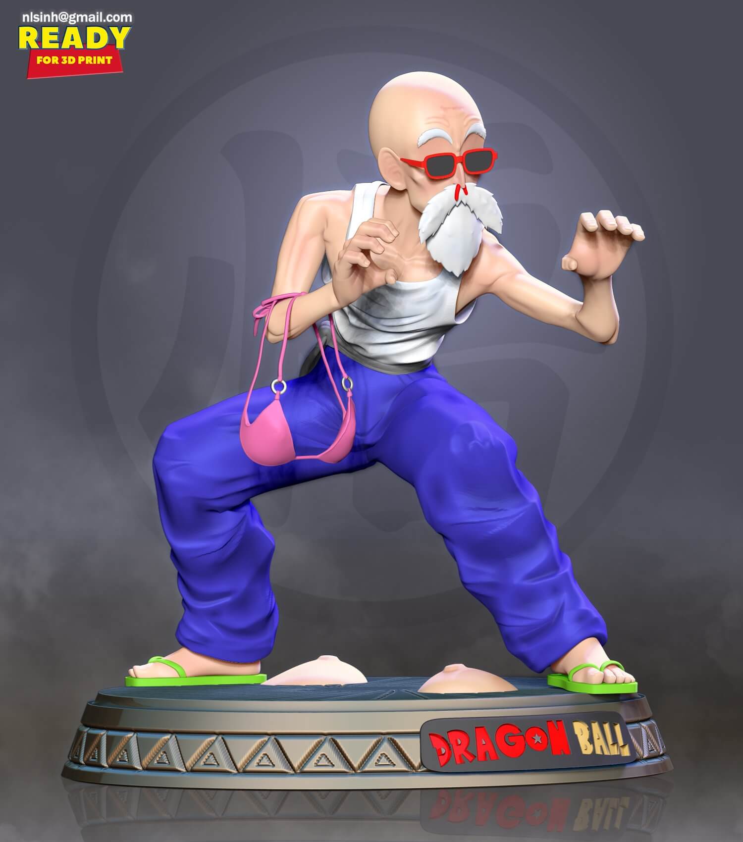 Master Roshi - Ready To Fight 3D Model by Sinh Nguyen