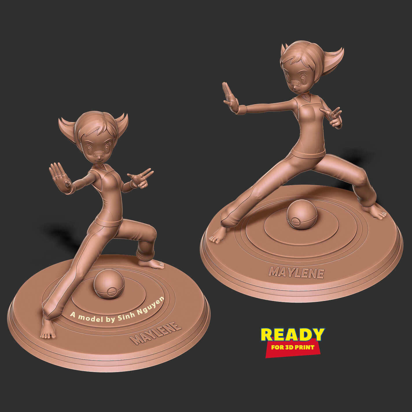 Maylene - Pokemon Fanart 3D Model by Sinh Nguyen