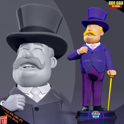 Mayor Humdinger - Paw Patrol Fanart 3D Model by Sinh Nguyen