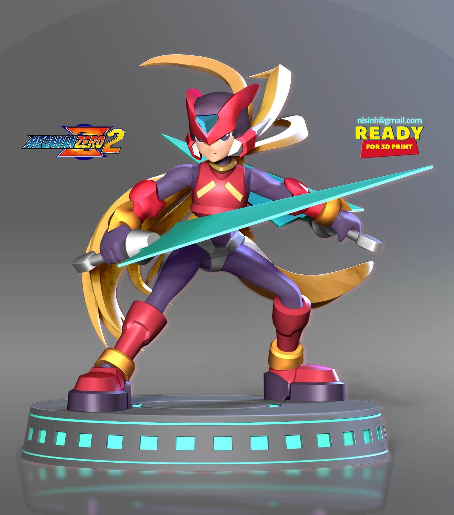 Mega Man Zero - 3D Model by Sinh Nguyen