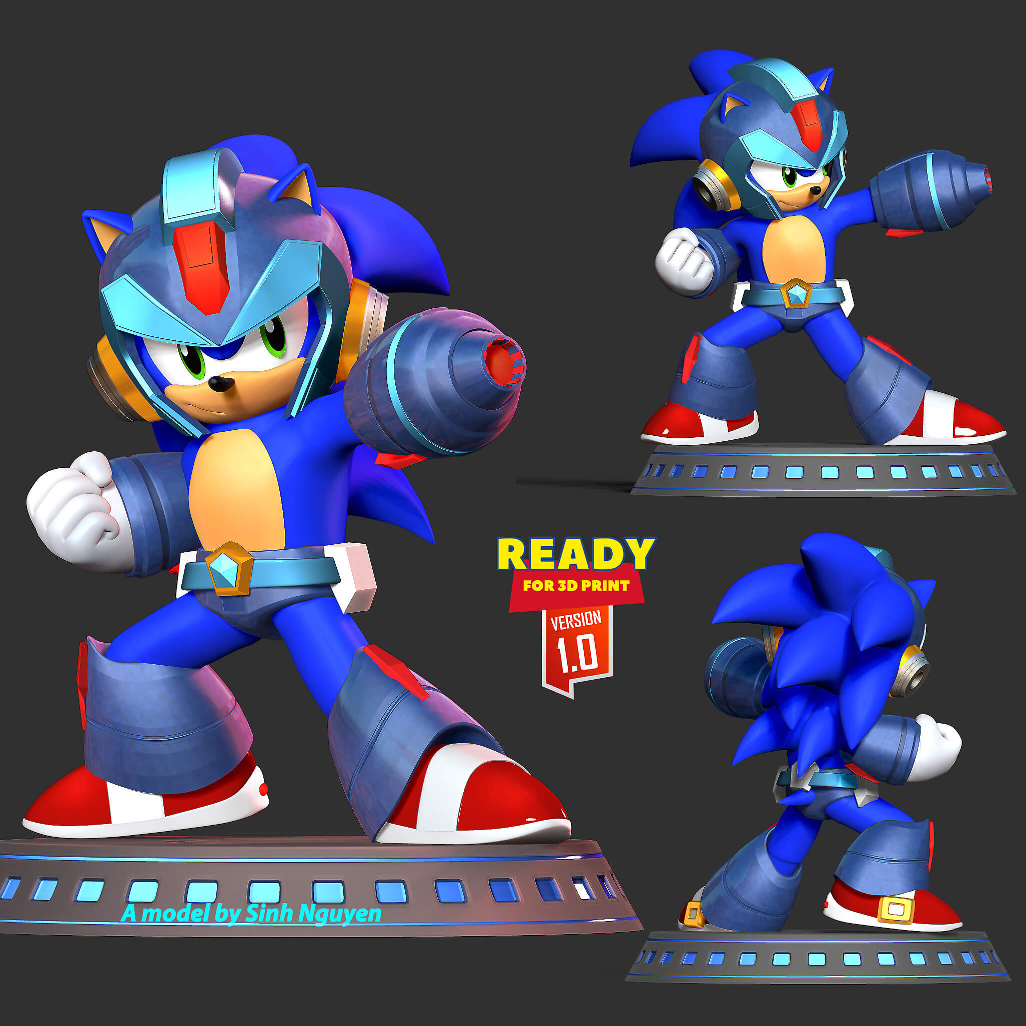 Mega Sonic Fanart - 3D Model by Sinh Nguyen