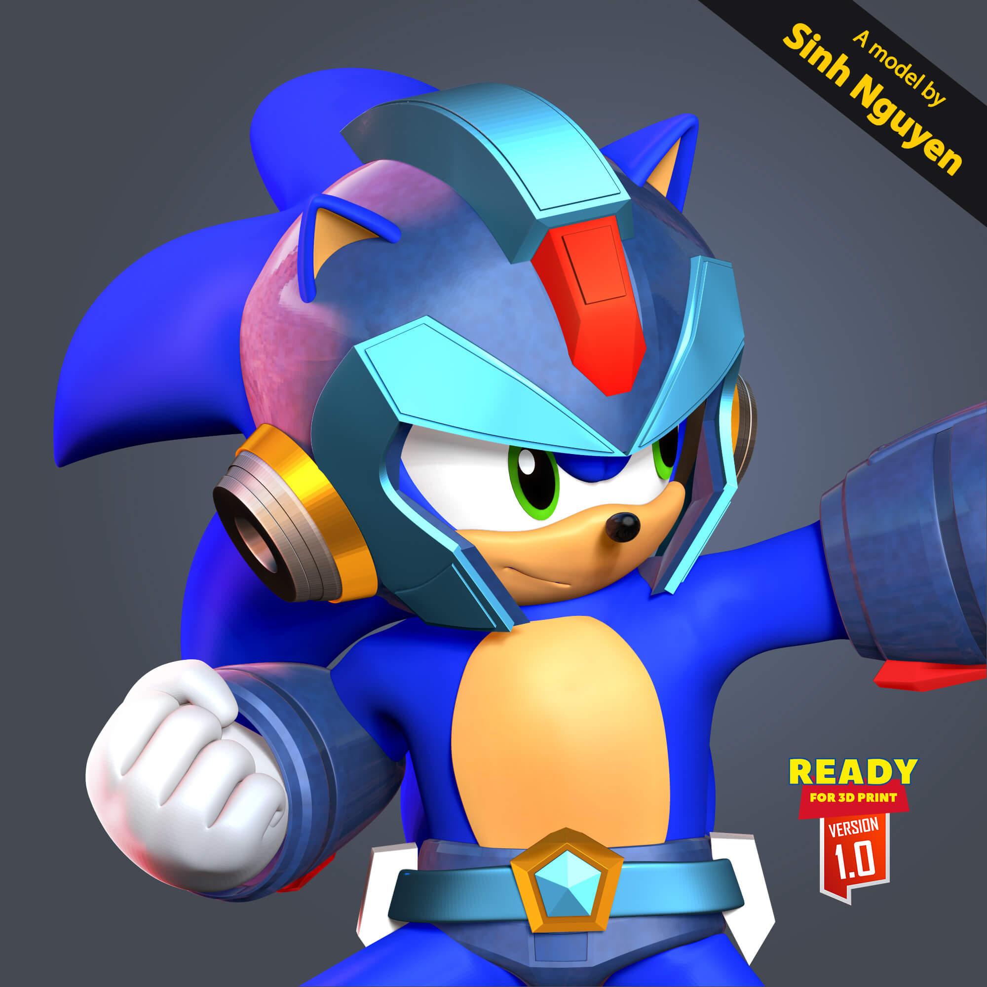 Mega Sonic Fanart - 3D Model by Sinh Nguyen