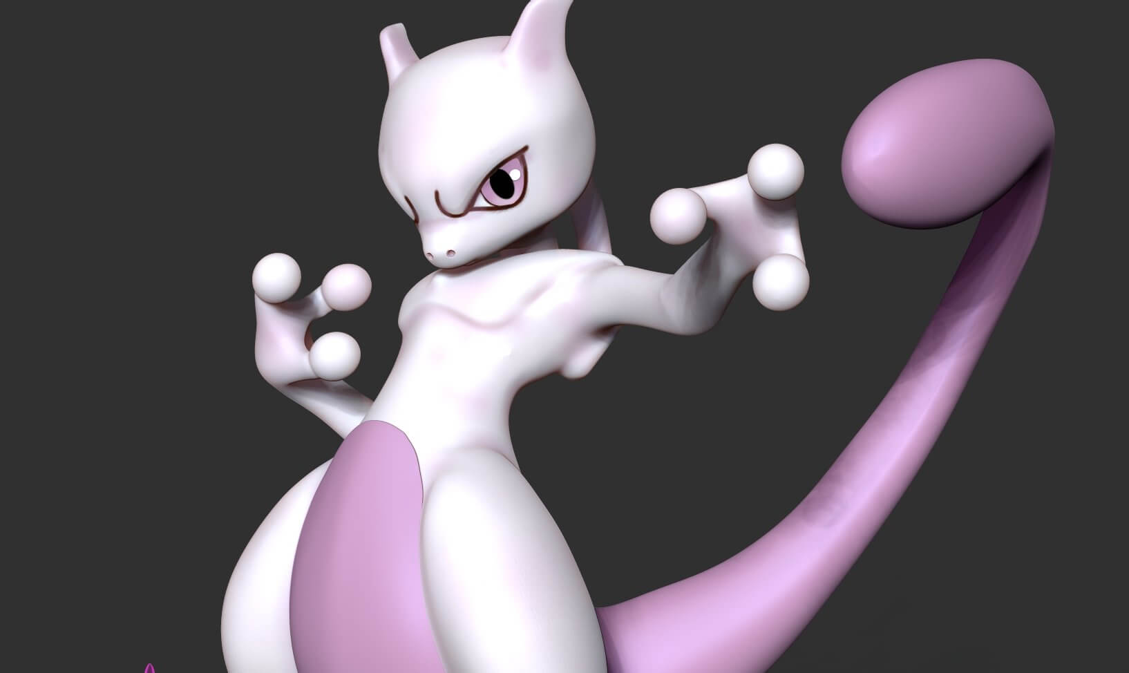 Mewtwo - Pokemon Fanart 3D Model by Sinh Nguyen