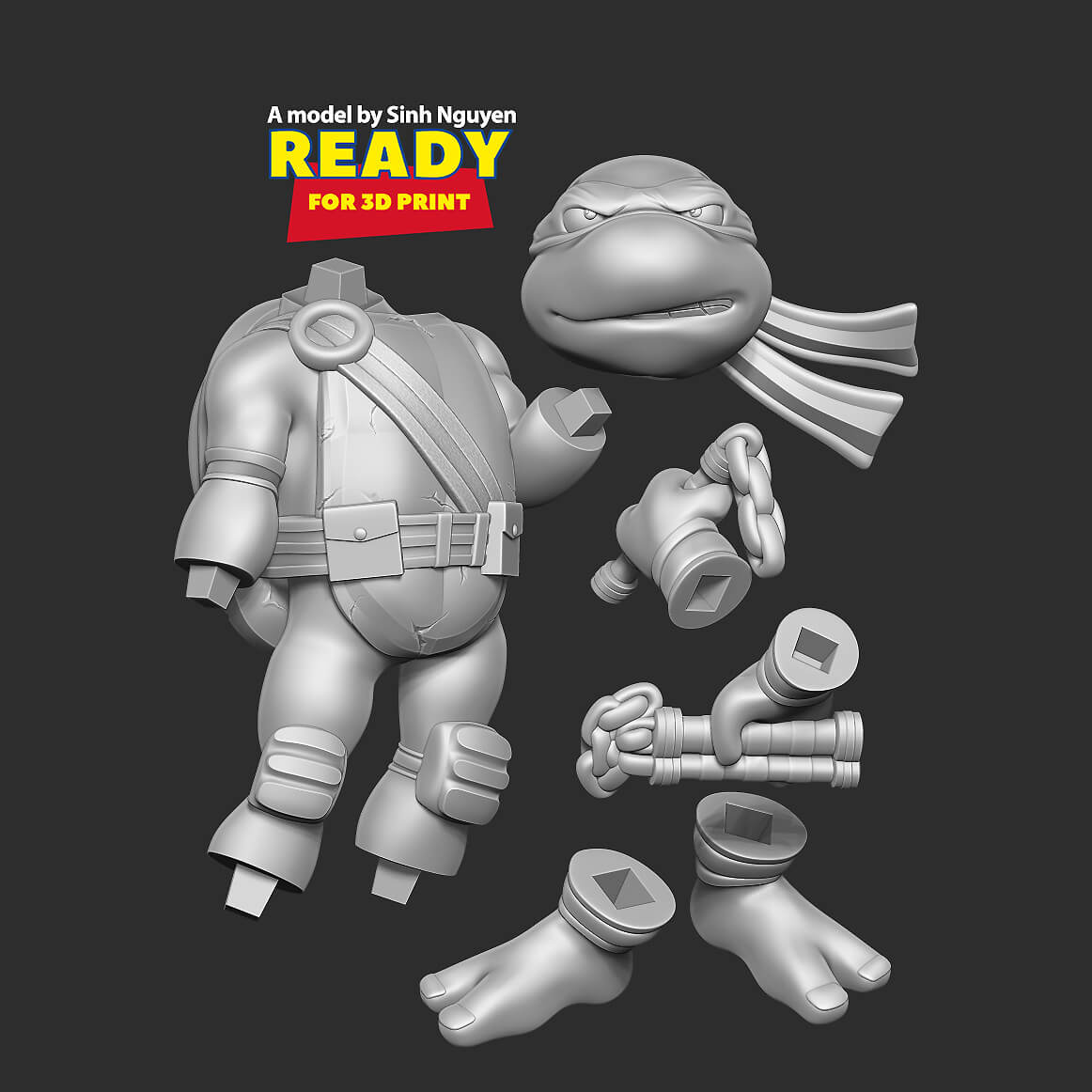 Michelangelo - Teenage Mutant Ninja Turtles 3D Model by Sinh Nguyen