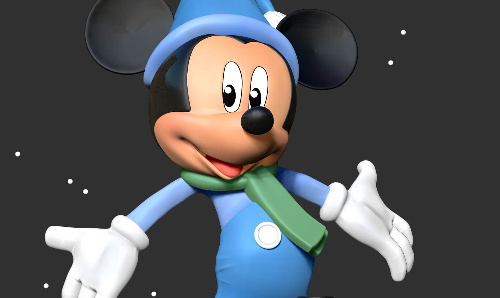 Mickey Mouse in Winter - 3D Print Model by Sinh Nguyen