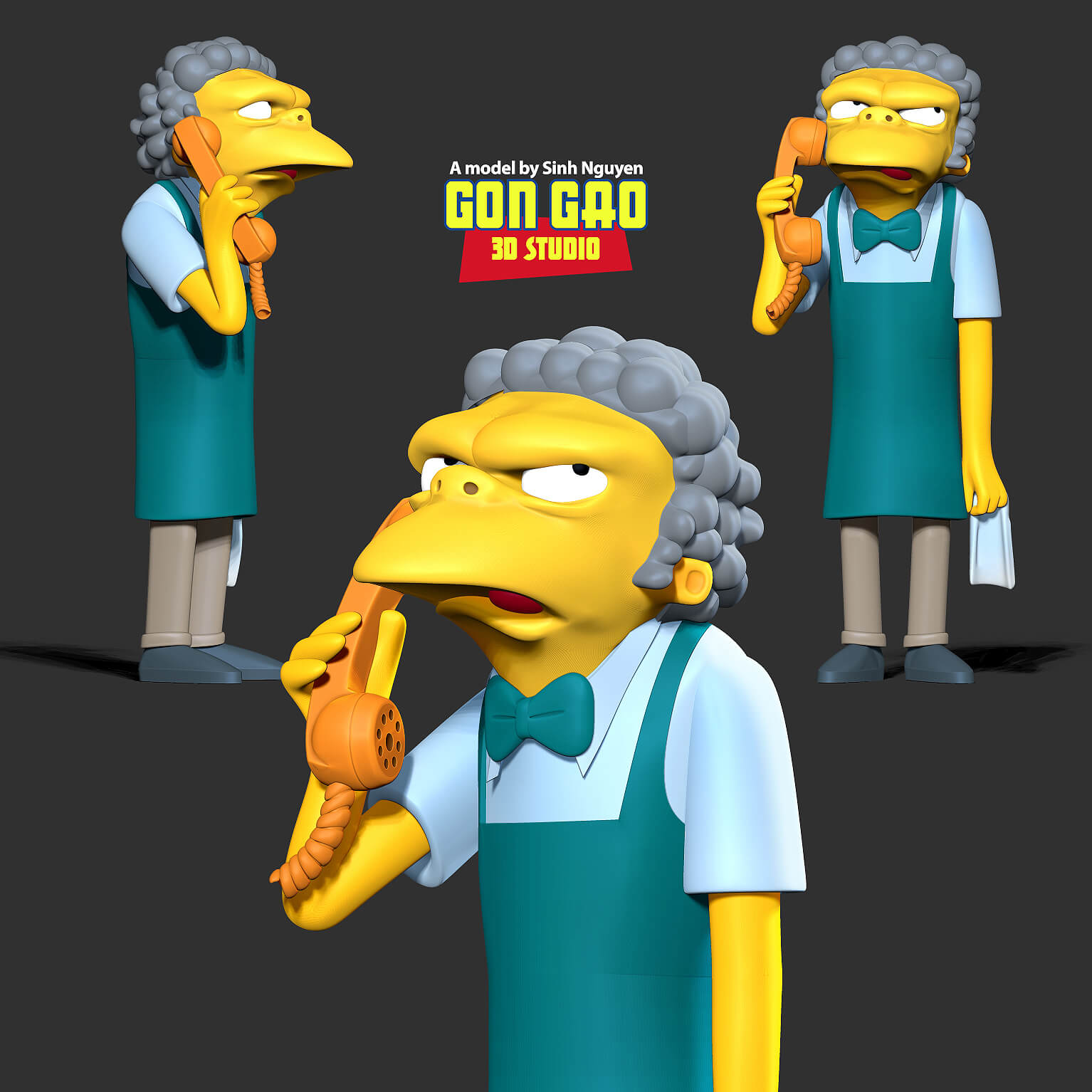 Moe Szyslak - The Simpsons 3D Model by Sinh Nguyen