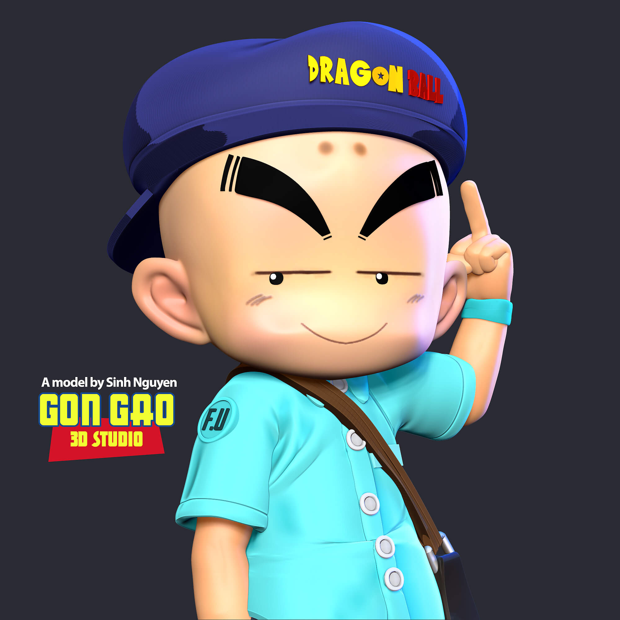 Naughty Krillin - 3D Model by Sinh Nguyen