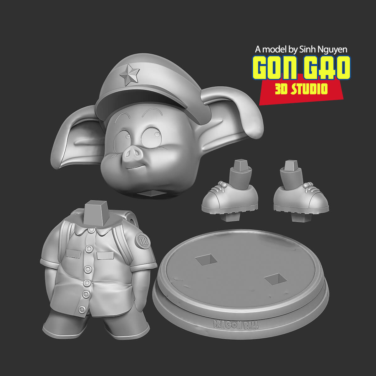 Naughty Oolong - Dragon Ball Fanart 3D Print Model by Sinh Nguyen