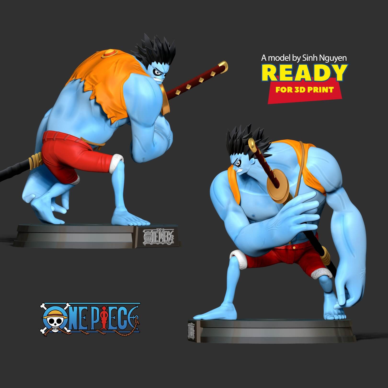 Nightmare Luffy - One Piece Fanart 3D Model by Sinh Nguyen