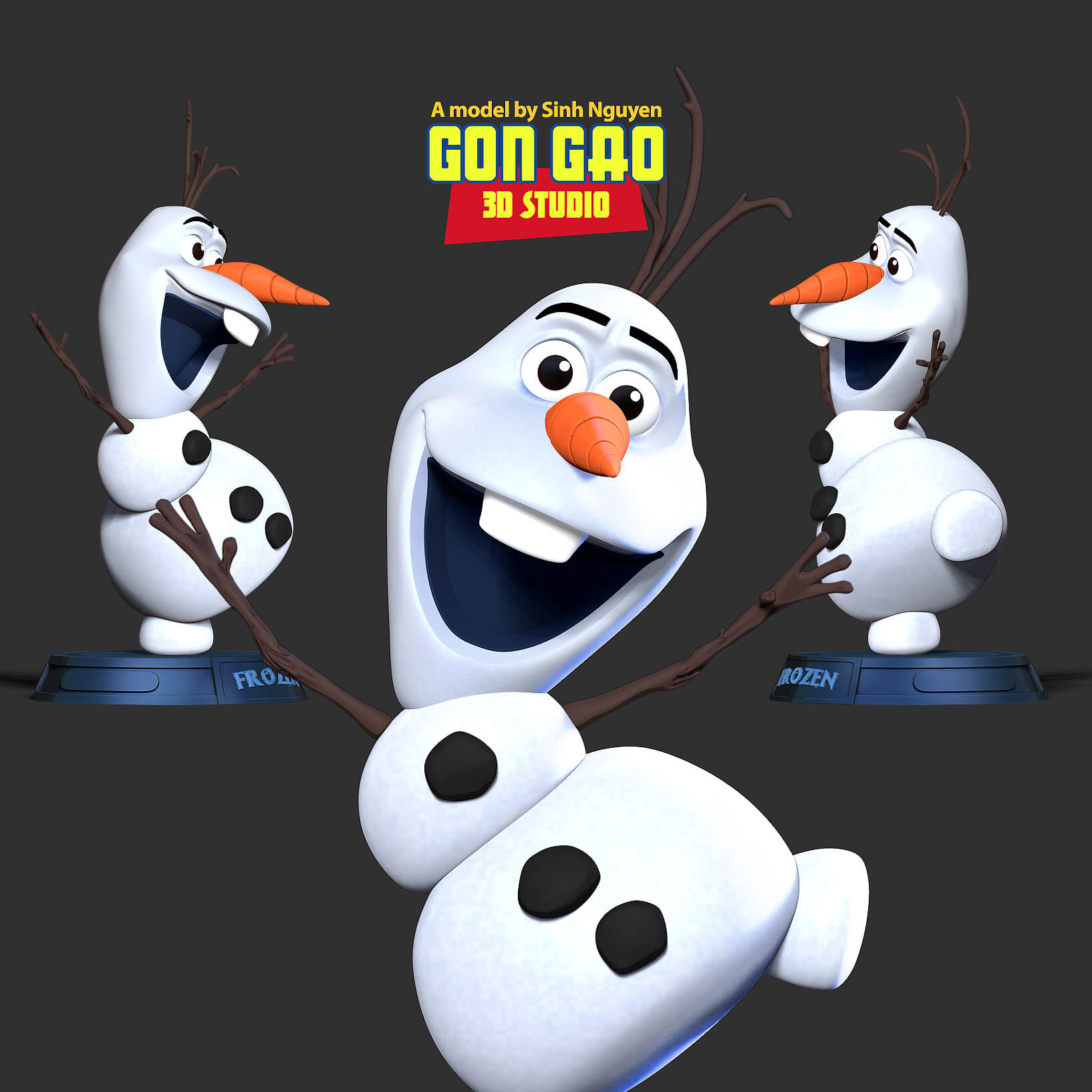 Olaf Is Happy - 3D Model by Sinh Nguyen