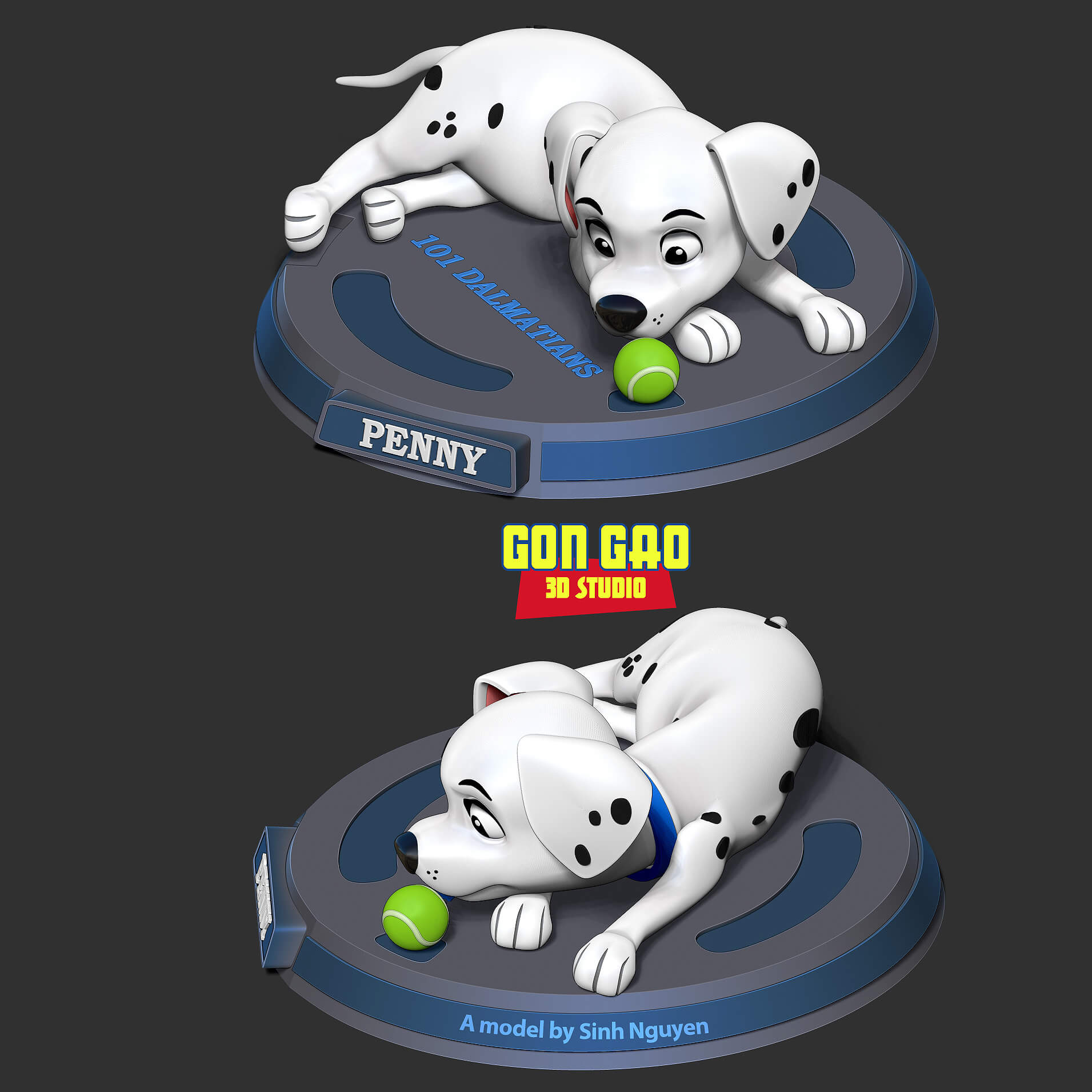 Penny - 101 Dalmatians 3D Model by Sinh Nguyen