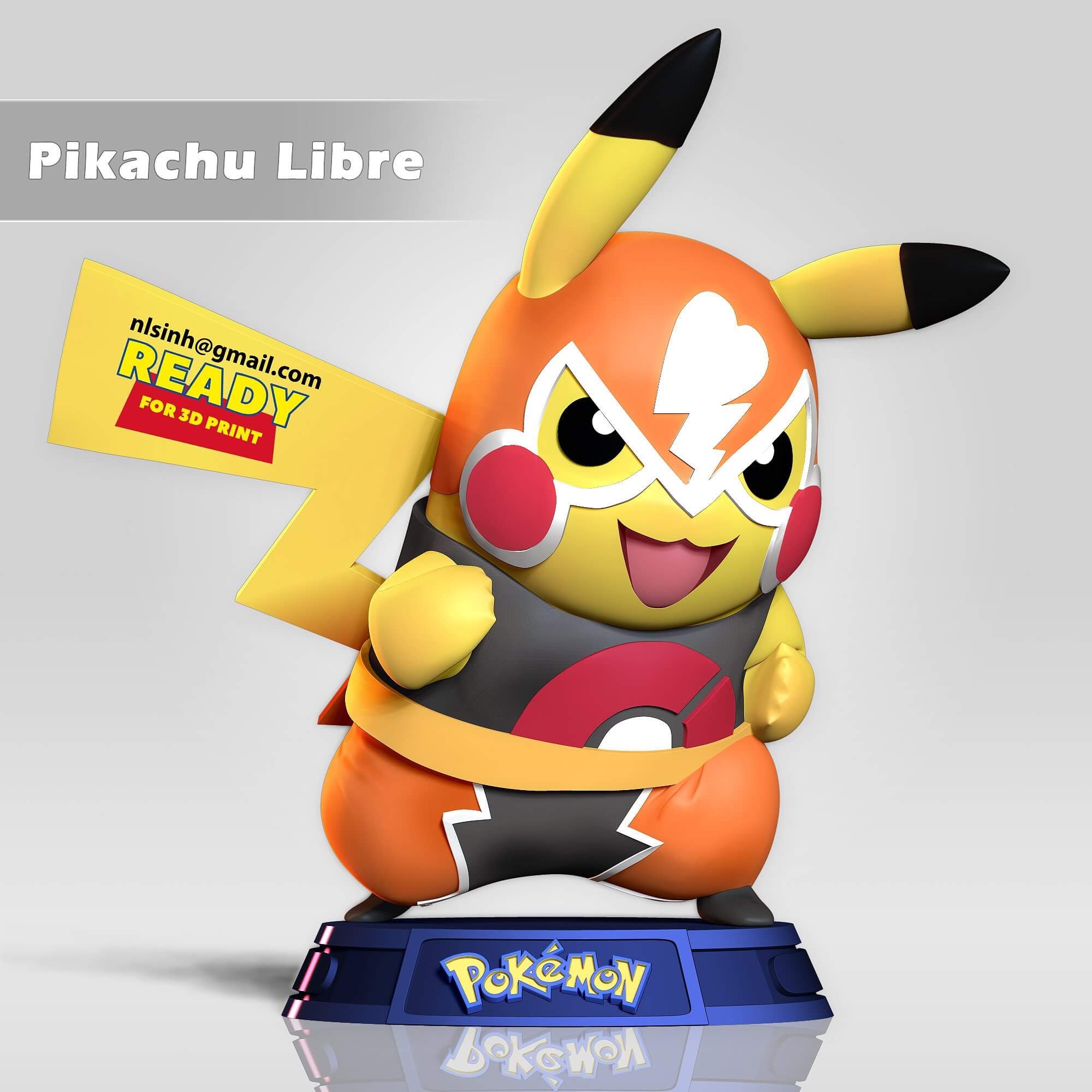 Pikachu Libre - 3D Model by Sinh Nguyen