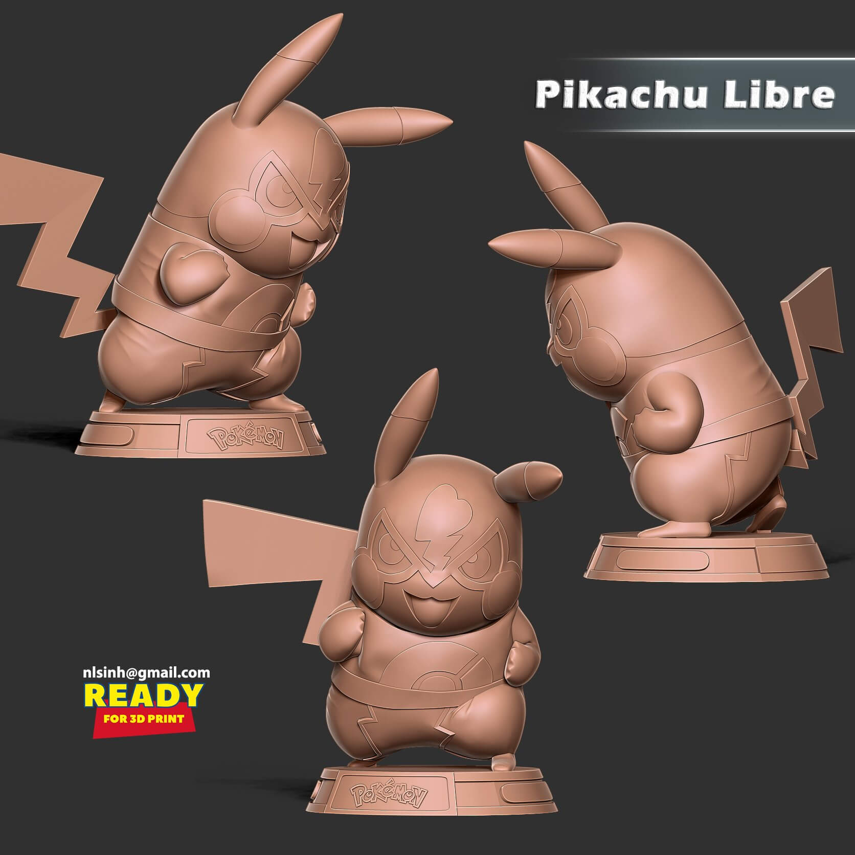 Pikachu Libre - 3D Model by Sinh Nguyen