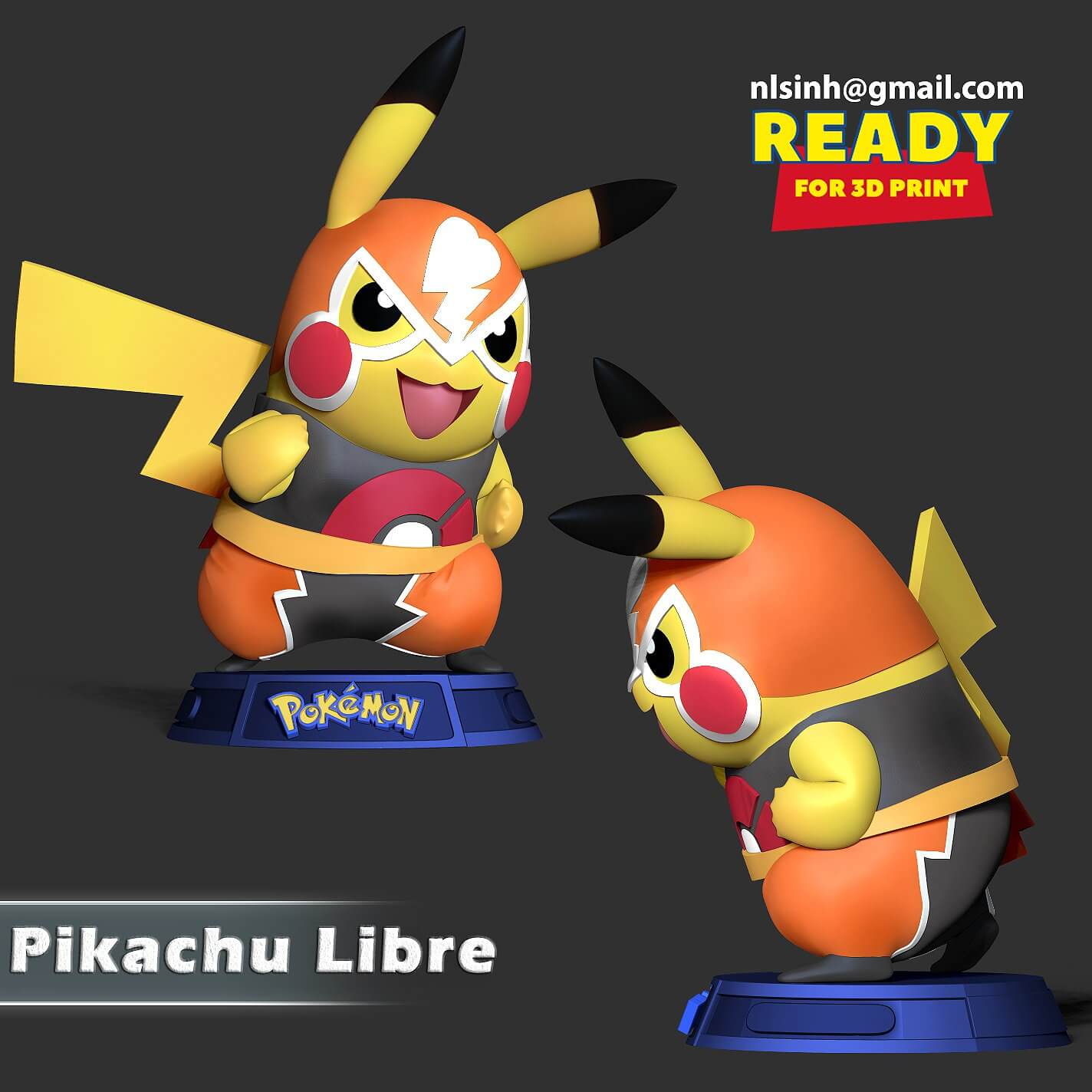 Pikachu Libre - 3D Model by Sinh Nguyen