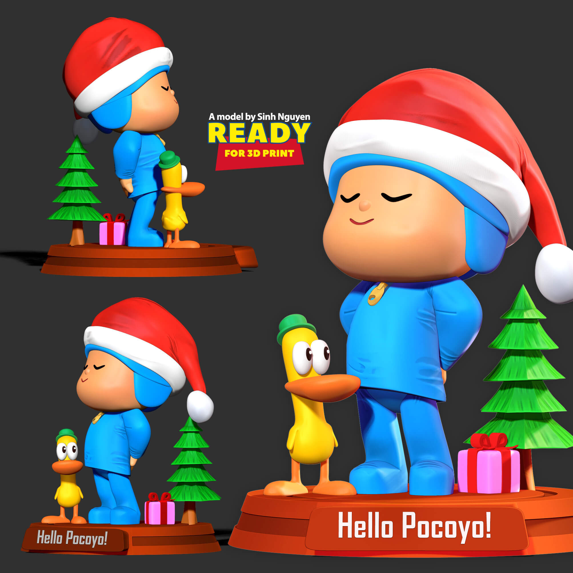 Pocoyo and Pato - 3D Model by Sinh Nguyen