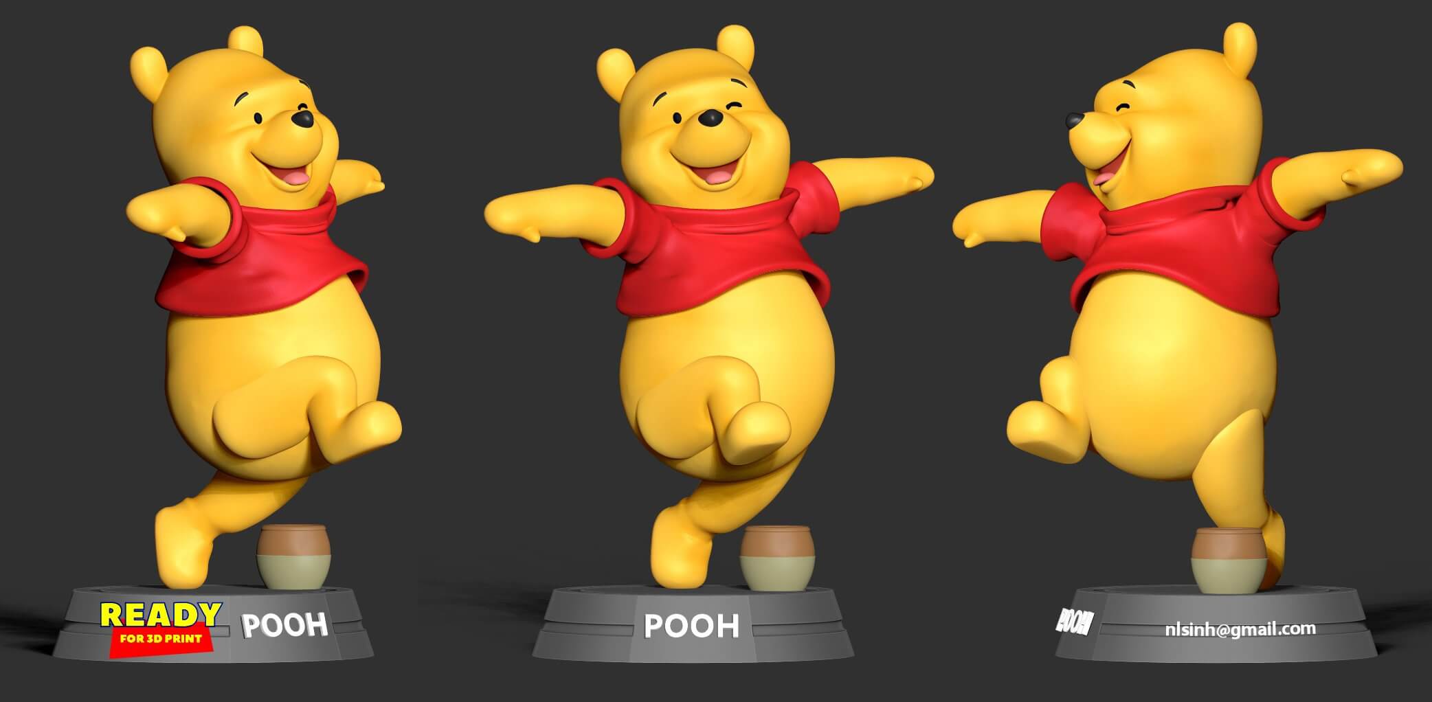 Pooh Bear - 3D Print Model by Sinh Nguyen