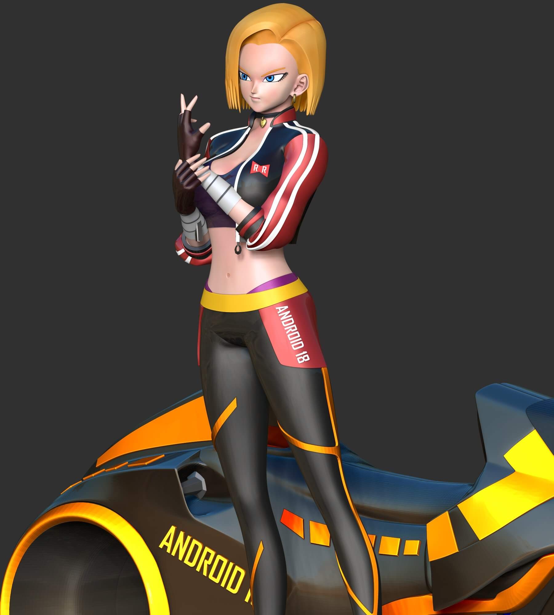 Racer Android 18 - 3D Model by Sinh Nguyen