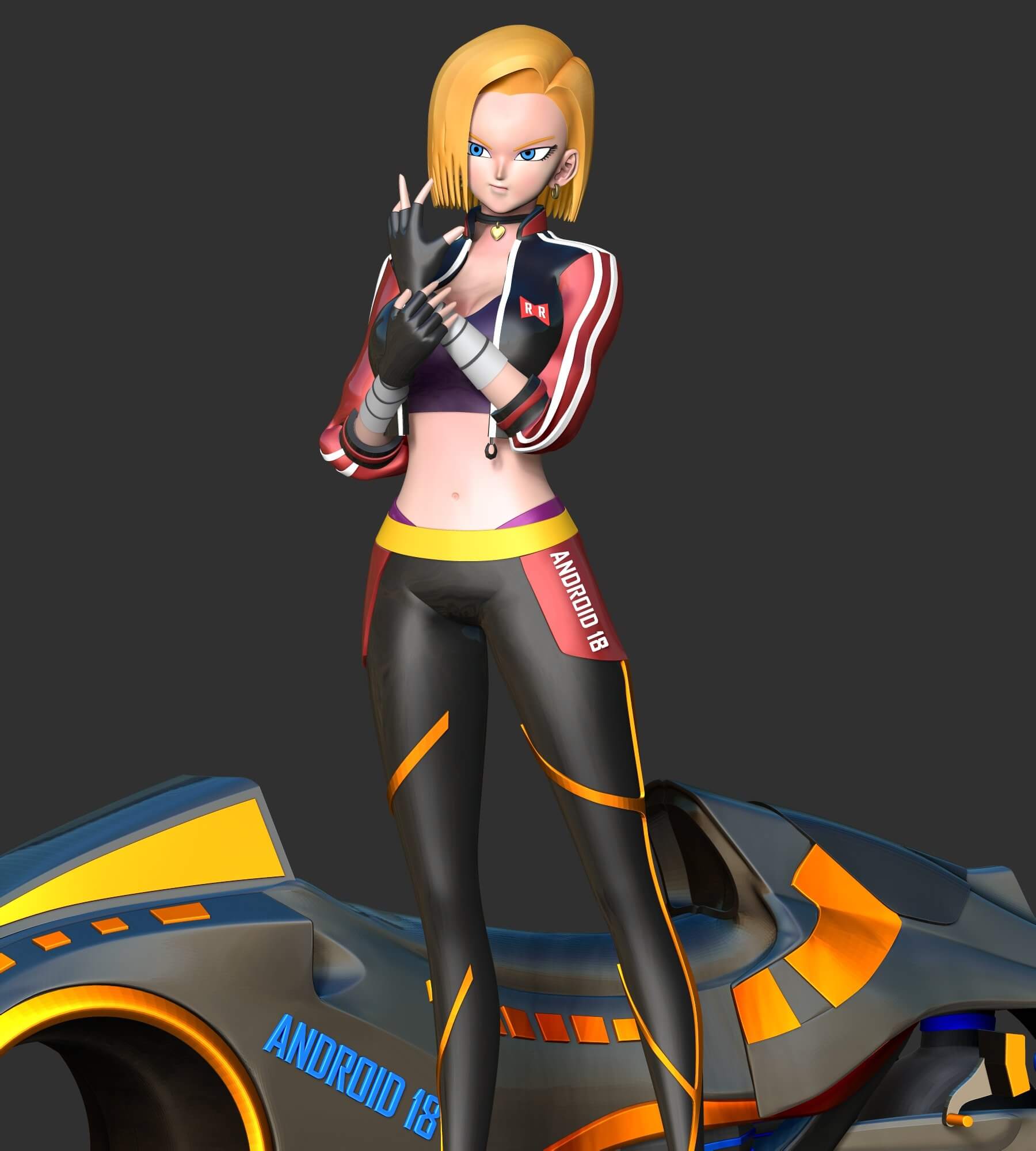 Racer Android 18 - 3D Model by Sinh Nguyen
