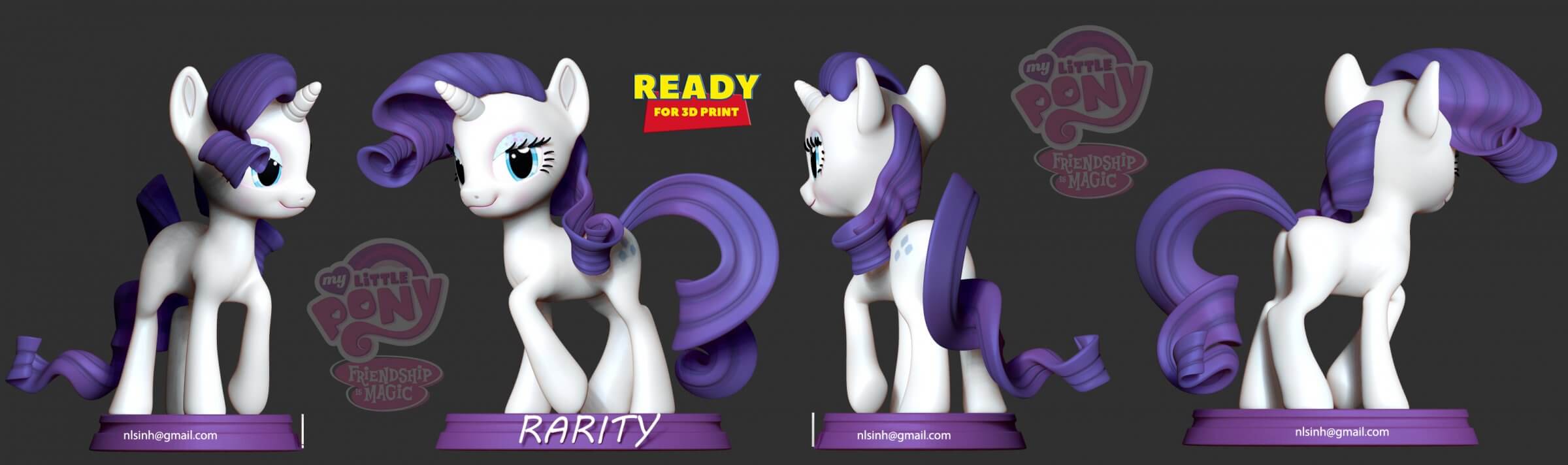 Rarity - Little Pony 3D Model by Sinh Nguyen
