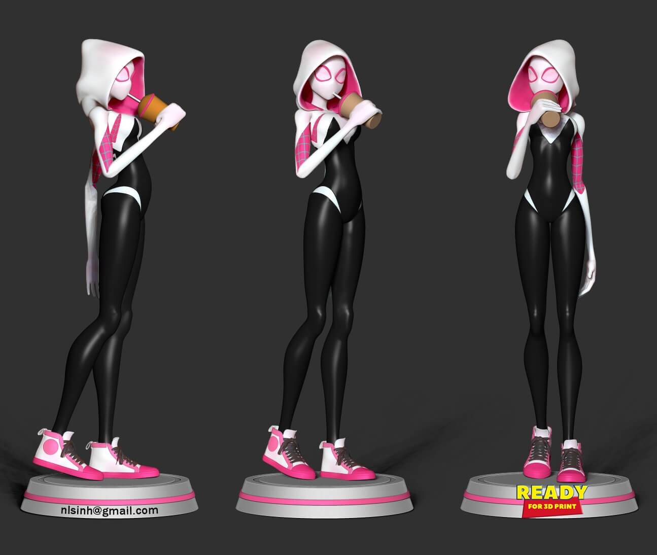 Refreshment with Spider-Gwen 3D Model by Sinh Nguyen