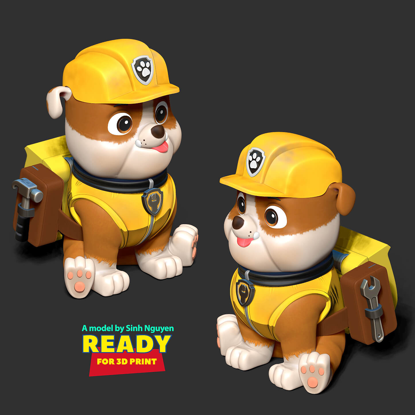 Rubble - Paw Patrol Fanart 3D Model by Sinh Nguyen