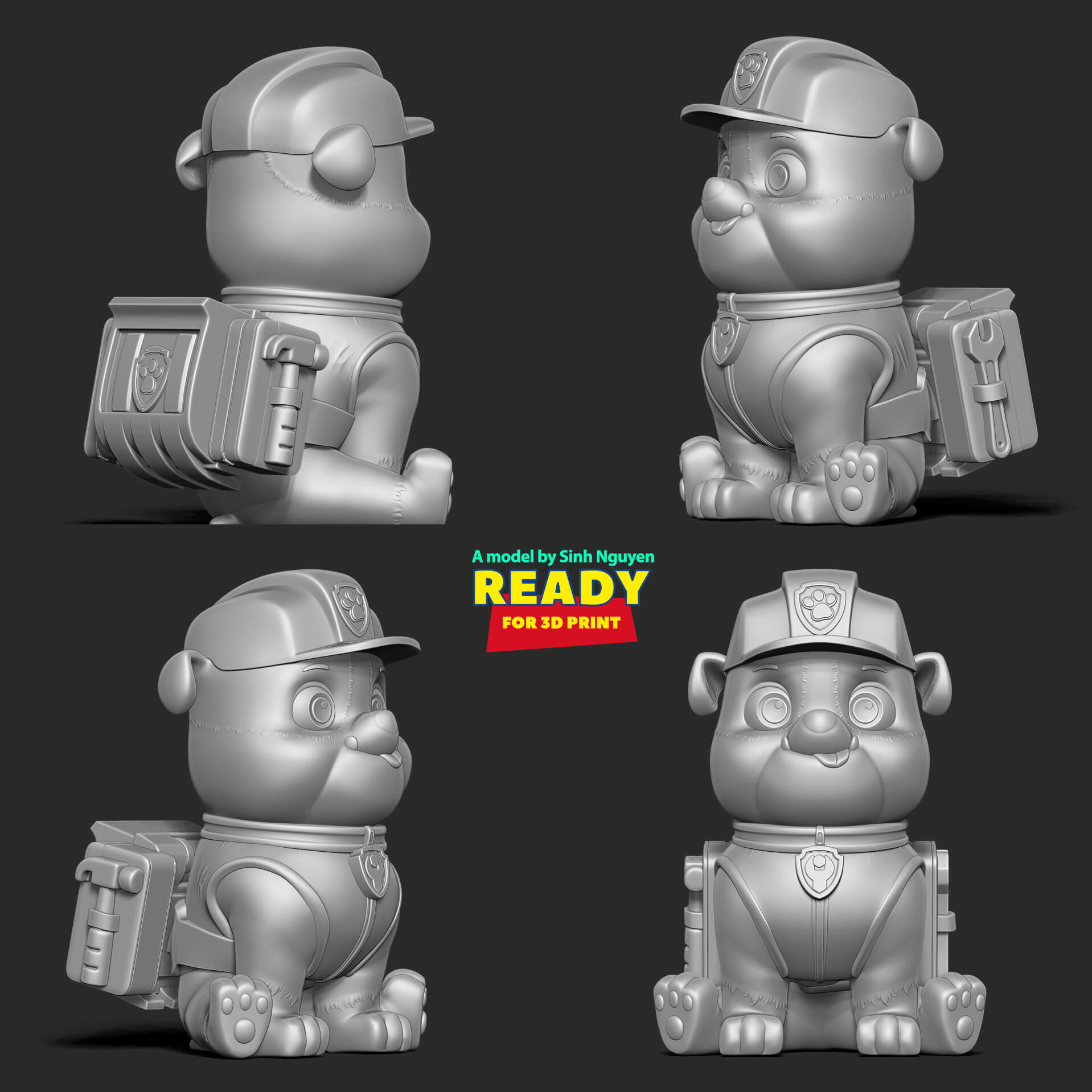 Rubble - Paw Patrol Fanart 3D Print Model by Sinh Nguyen