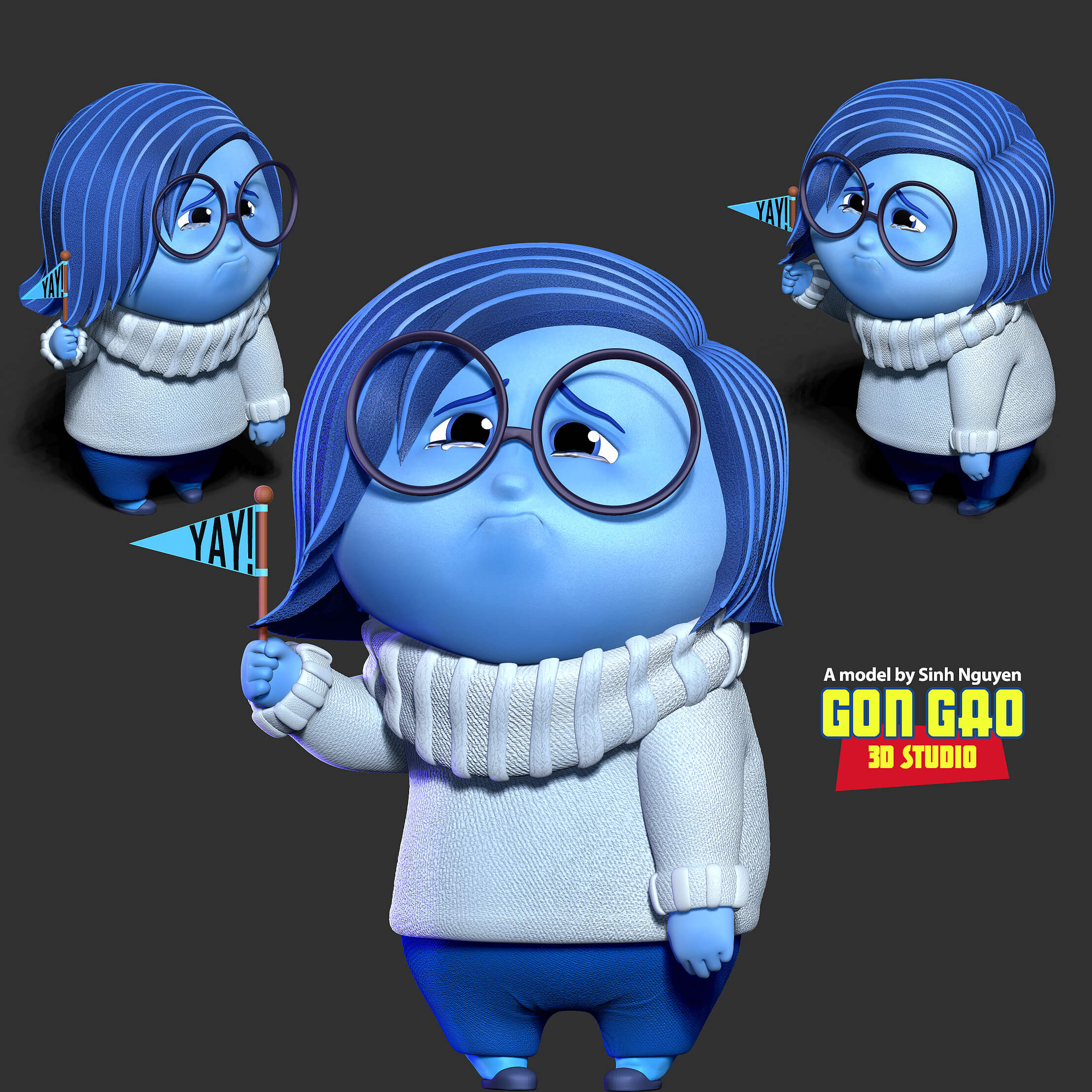 Sadness - Inside Out 2 Fanart 3D Model by Sinh Nguyen