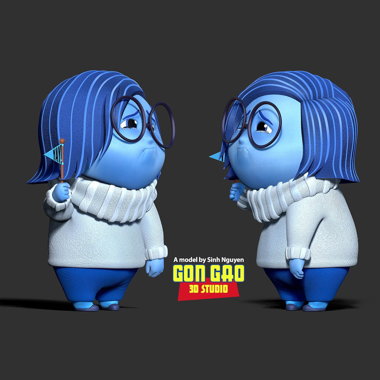 Sadness - Inside Out 2 Fanart 3D Model by Sinh Nguyen