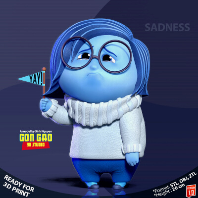 Sadness - Inside Out 2 Fanart 3D Model by Sinh Nguyen