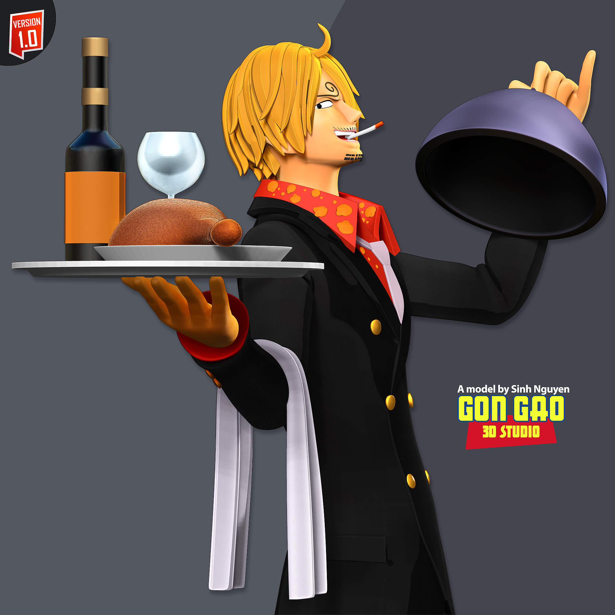 Sanji - One Piece Fanart 3D Model by Sinh Nguyen