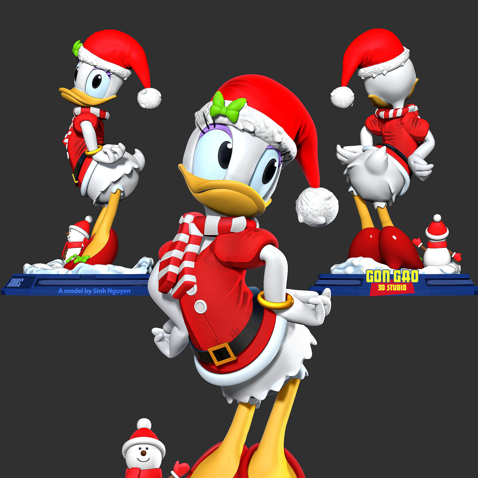 Santa Daisy Duck - 3D Model by Sinh Nguyen