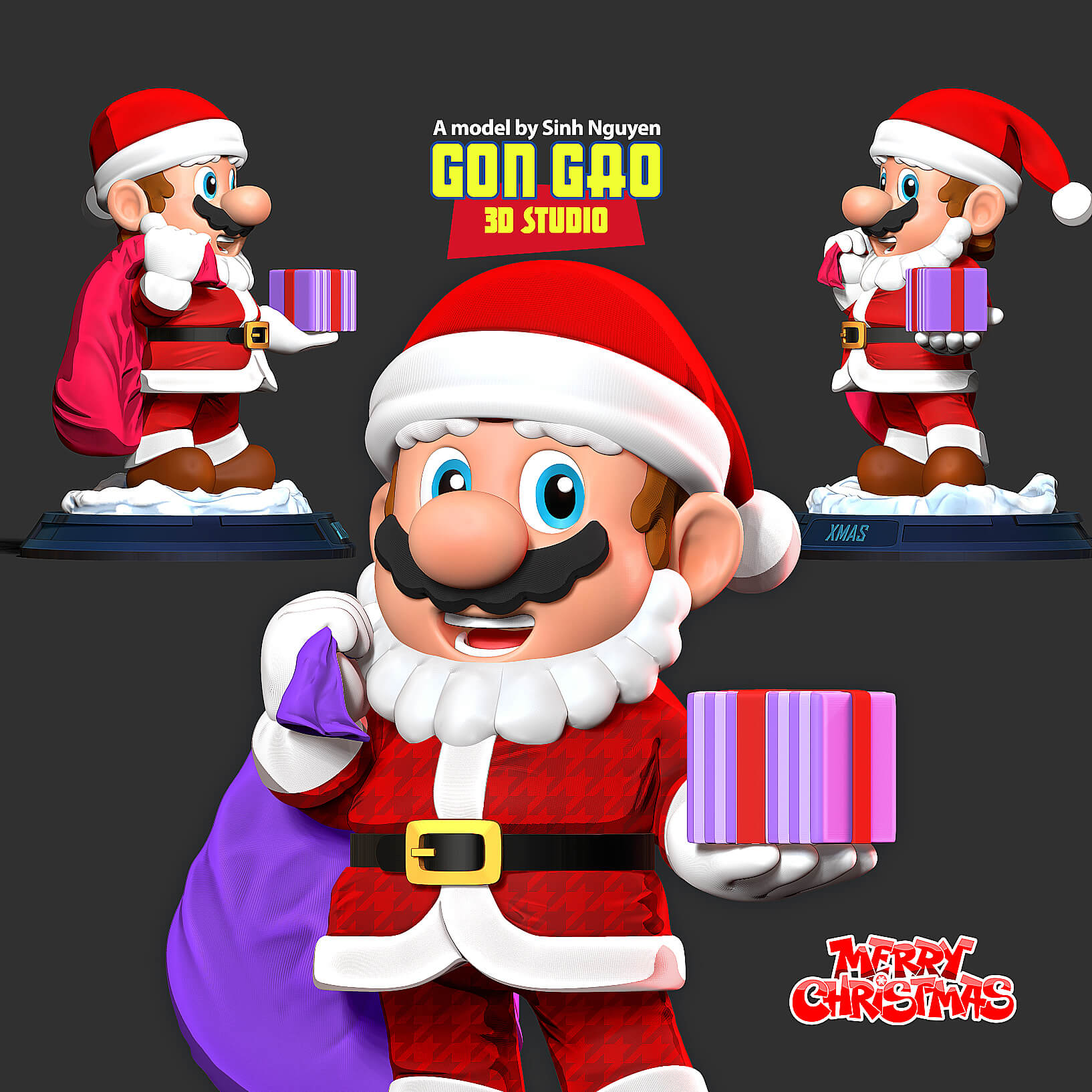 Santa Mario - Merry Christmas 3D Model by Sinh Nguyen