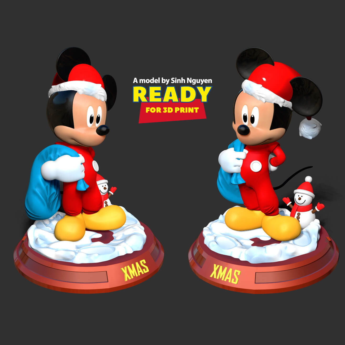 Santa Mickey Mouse - 3D Model by Sinh Nguyen