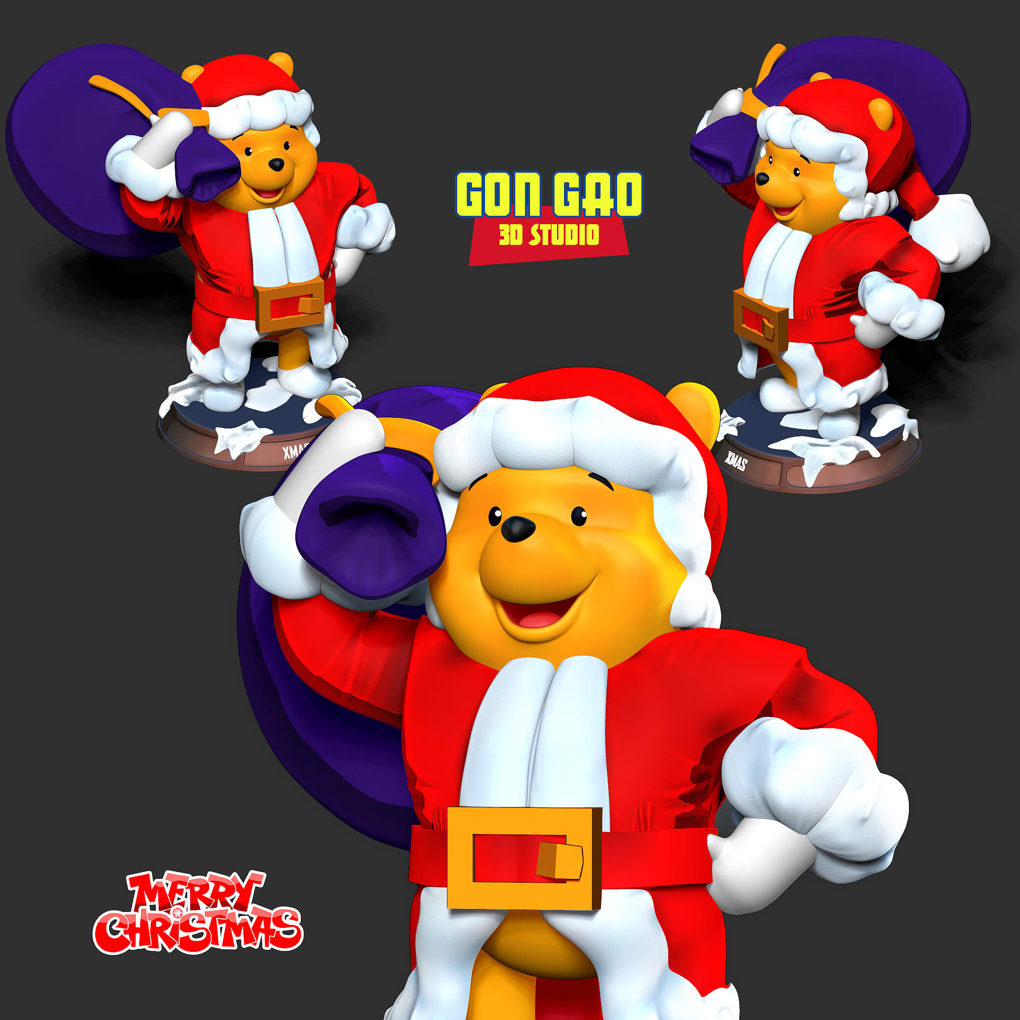 Santa Pooh 3D by Sinh Nguyen