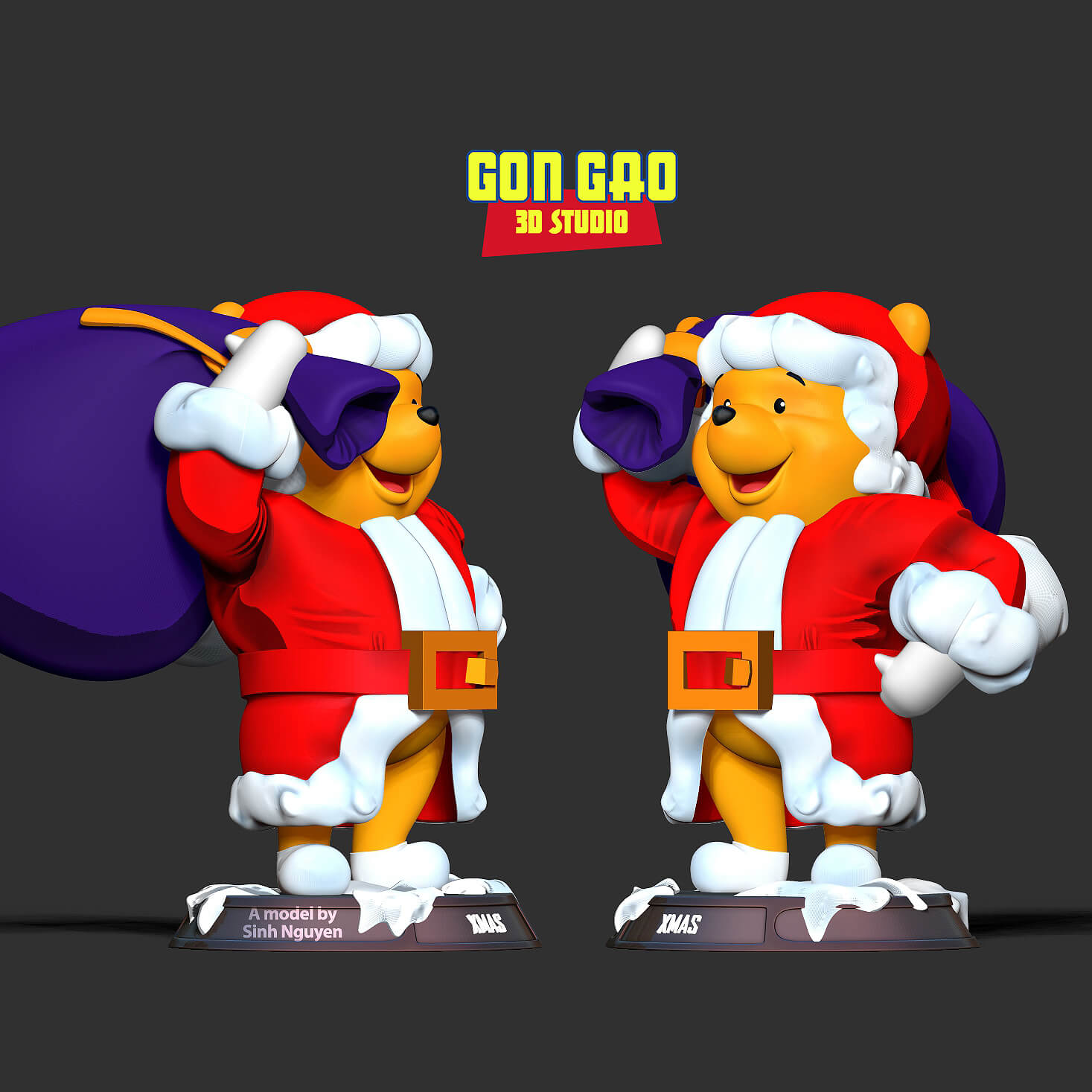 Santa Pooh 3D by Sinh Nguyen