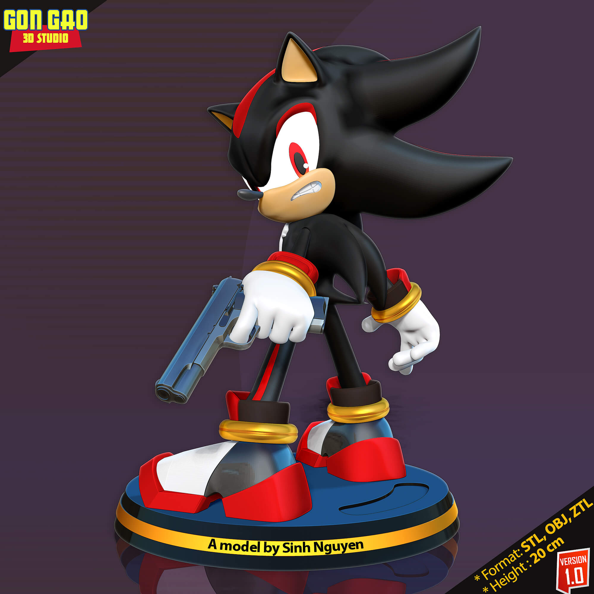 Shadow in Sonic the Hedgehog 3 - 3D Model by Sinh Nguyen