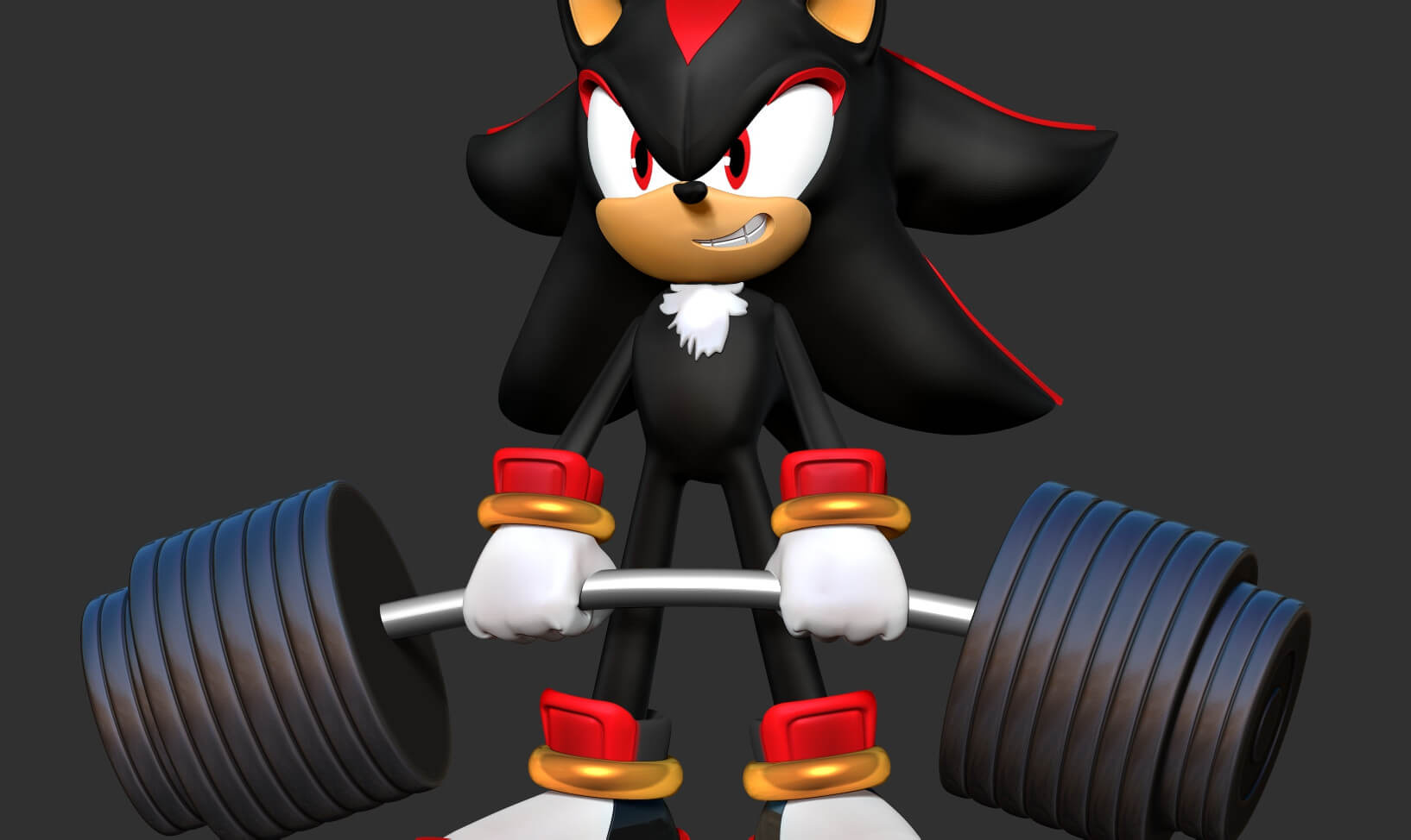 Shadow The Hedgehog Lifting Weights - 3D Model by Sinh Nguyen